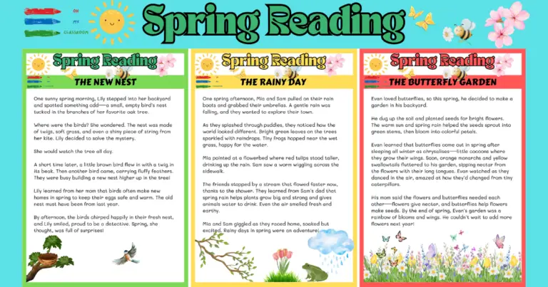 Early Elementary Spring Reading Comprehension Activities to Spark Young ...